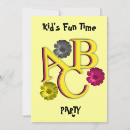 ABC Kid's Party Invitation | Zazzle