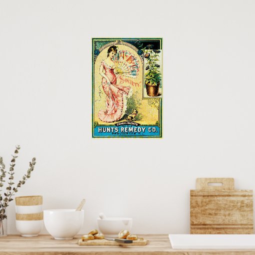 ABC OF SOCIETY Hunt's Remedy Victorian Medicine Poster | Zazzle