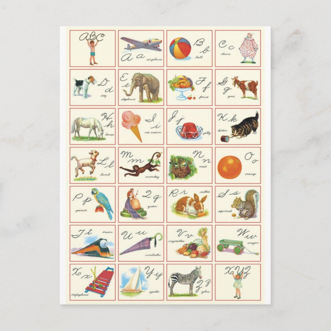 ABC POSTCARD | Zazzle