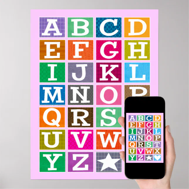 ABC Poster (Pink) | Zazzle