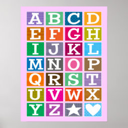 ABC Poster (Pink) | Zazzle