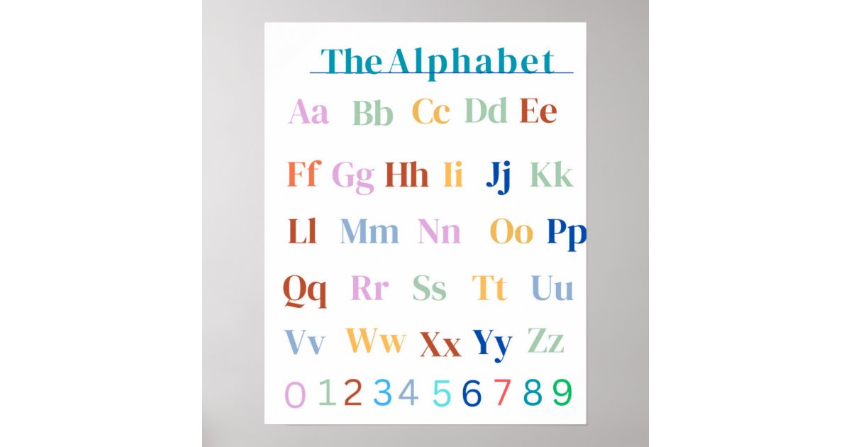 ABCs alphabet homeschool classroom chart poster | Zazzle