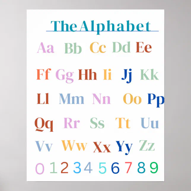 ABCs alphabet homeschool classroom chart poster | Zazzle