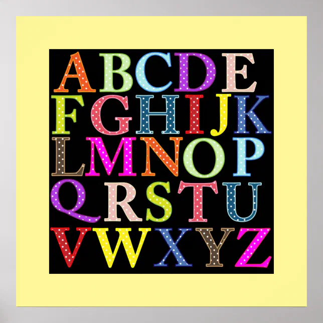 ABC's Attractive Bright Colorful ALPHABETPOSTER Poster | Zazzle