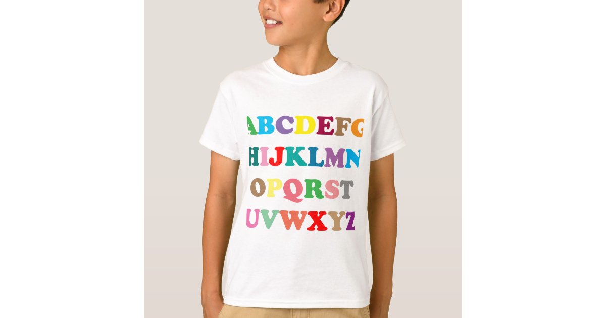 ABC's colorful letters T-Shirt | Zazzle
