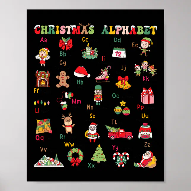 Abcs Learning Kindergarten Teacher Christmas Light Poster | Zazzle