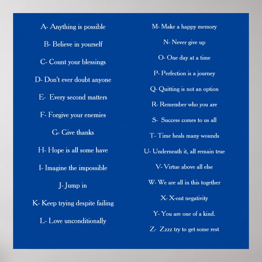 ABC's of adulthood Poster | Zazzle