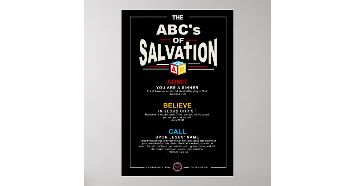 ABCs of Salvation Poster | Zazzle