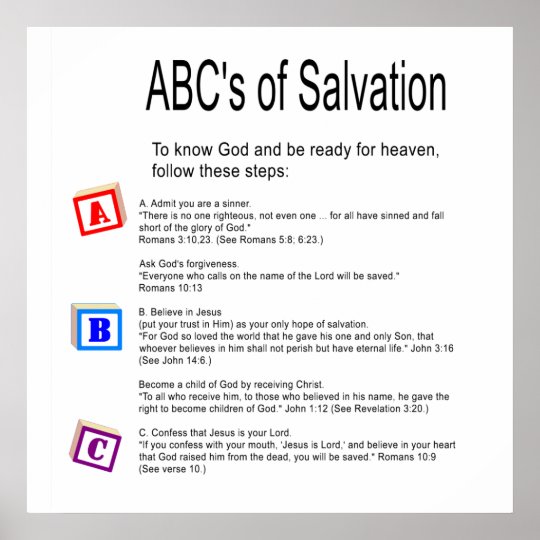 ABC's Salvation Poster | Zazzle.com