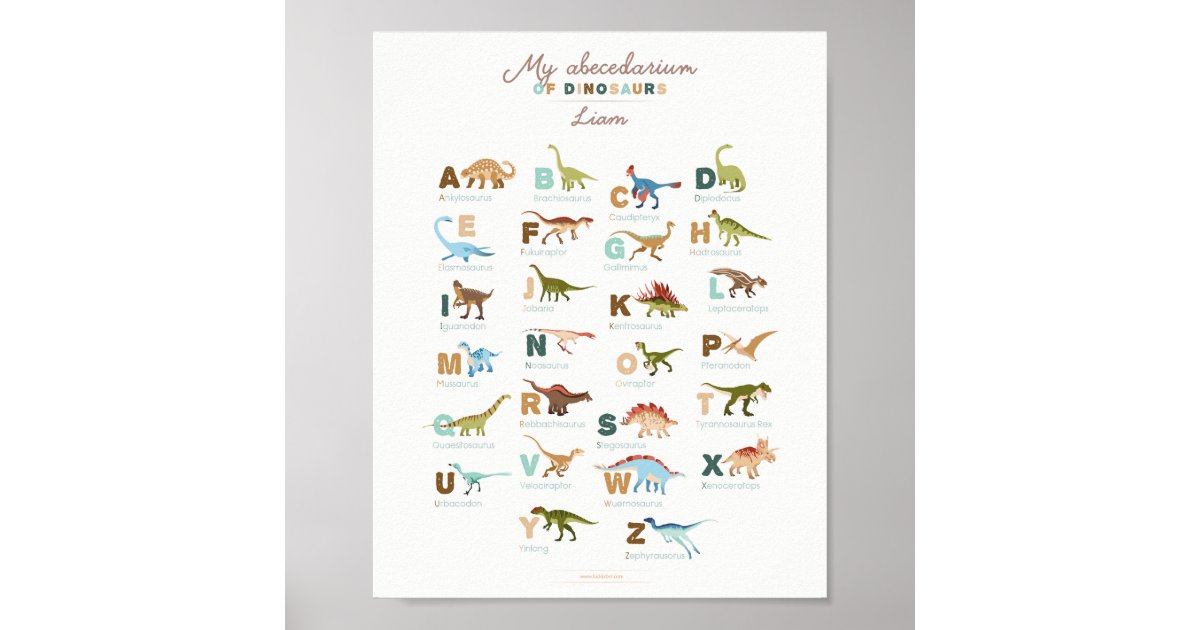 Abecedarium Dinosaurs (English) Poster | Zazzle