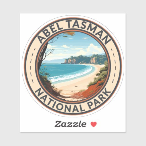 Abel Tasman National Park New Zealand Travel Retro Sticker | Zazzle