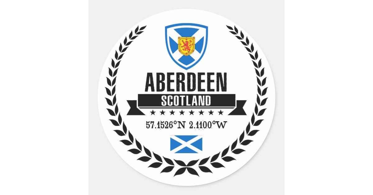 Aberdeen Classic Round Sticker | Zazzle