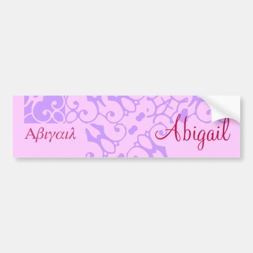 Abigail Designer Name III Bumper Sticker | Zazzle