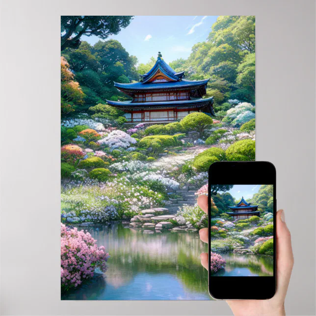 Abode in the Japanese Garden Poster | Zazzle