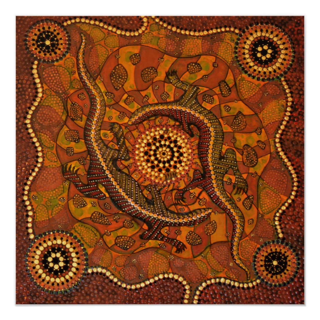 Aboriginal Art - Goanna Dreaming Poster | Zazzle