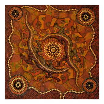 Aboriginal Art - Goanna Dreaming Poster | Zazzle
