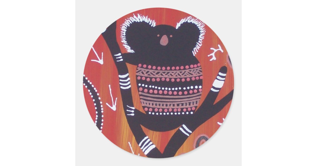 Aboriginal Art Koala Sticker | Zazzle
