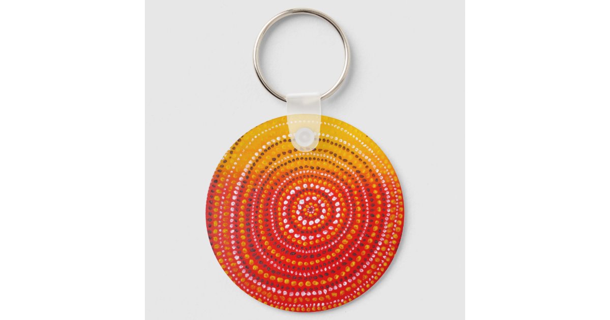 Aboriginal inspired keyring | Zazzle
