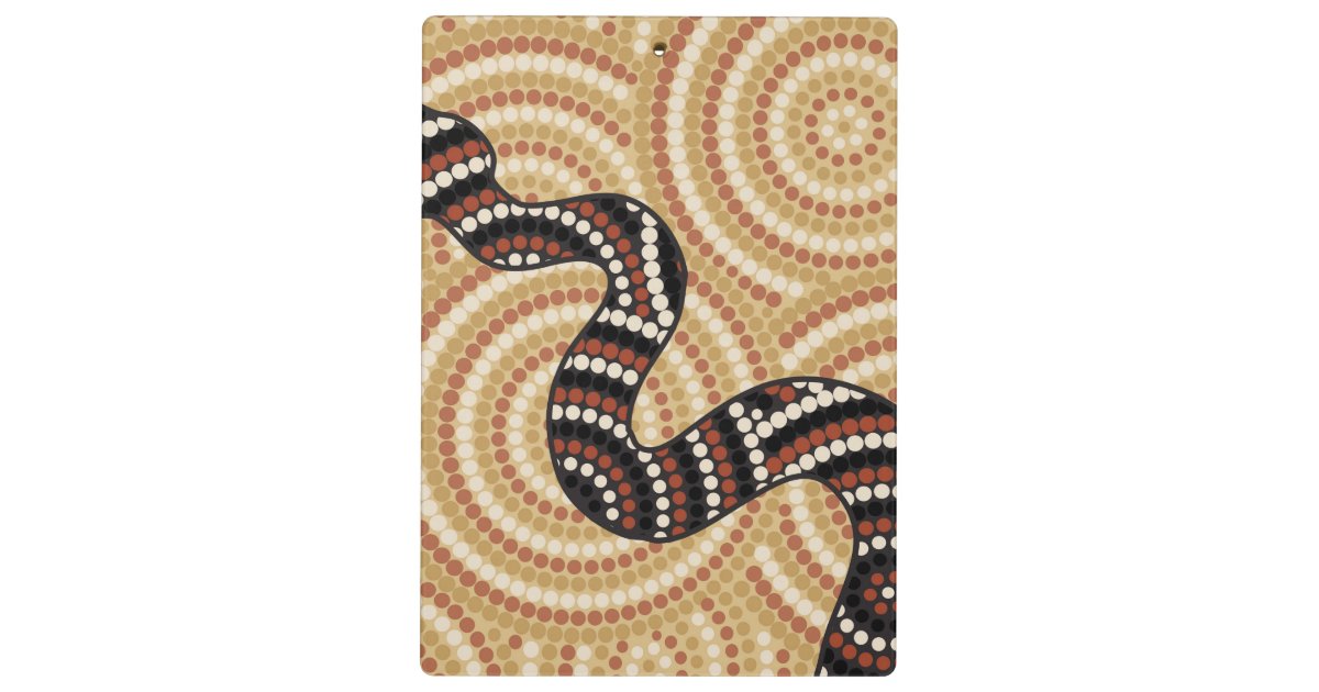 Aboriginal snake dot painting clipboard | Zazzle