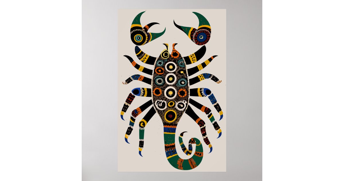 Aboriginal tribal art scorpion Poster | Zazzle