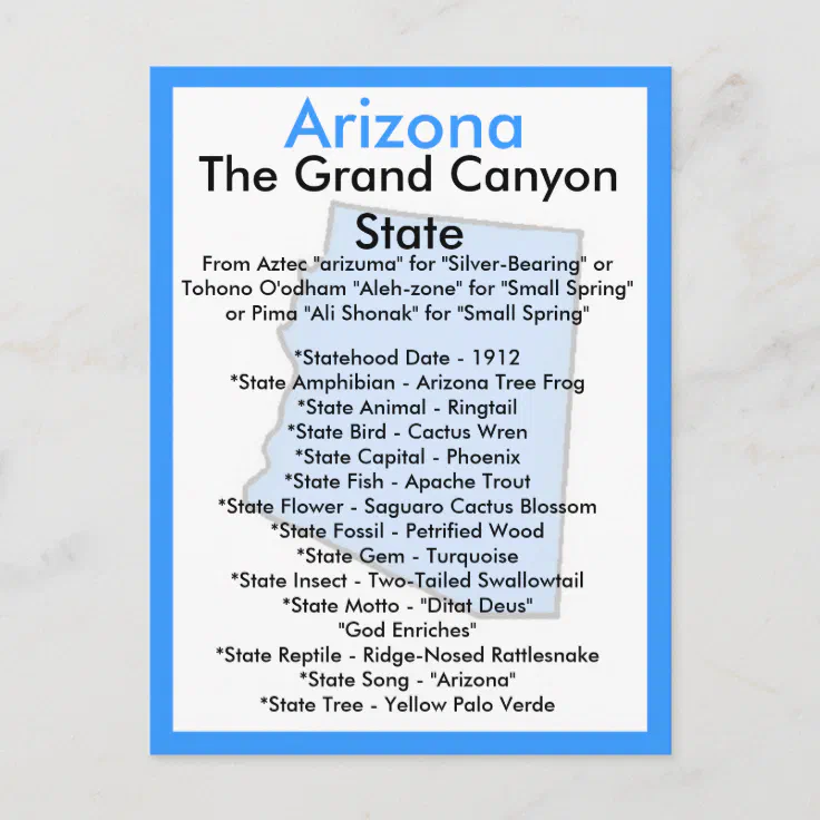 About Arizona Postcard | Zazzle