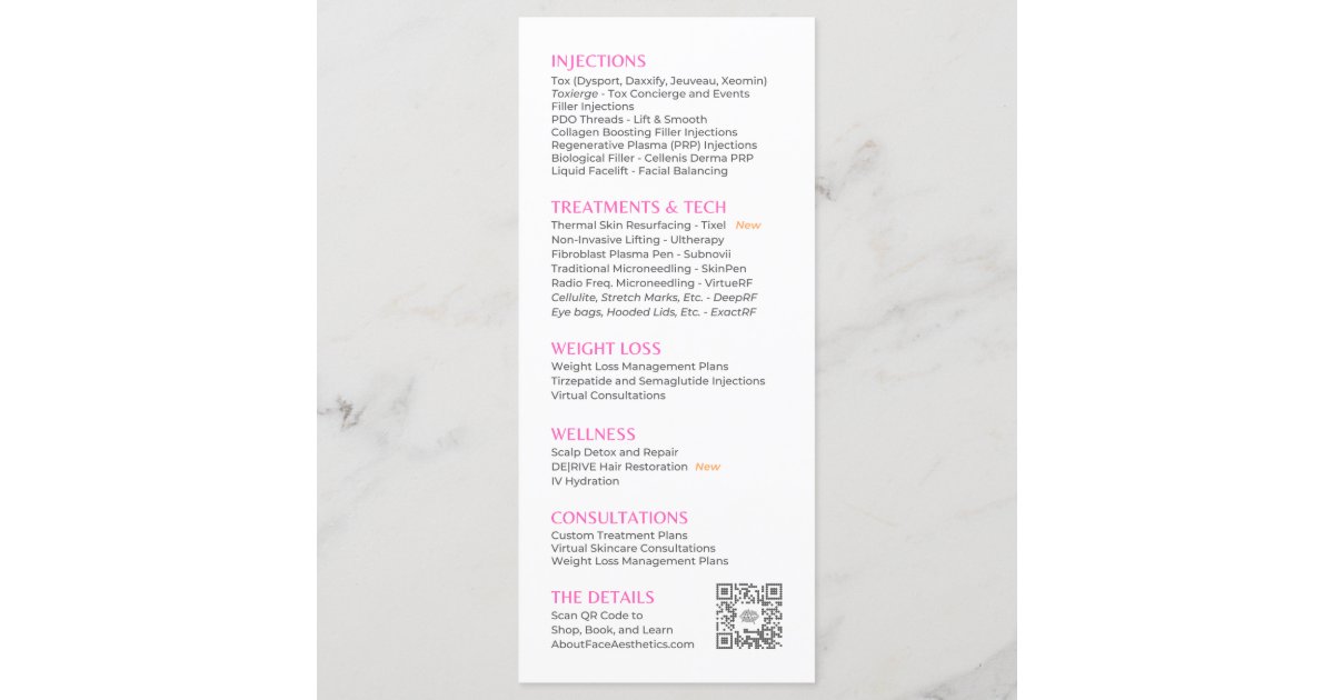 About Face Rack Cards - CHAPIN | Zazzle