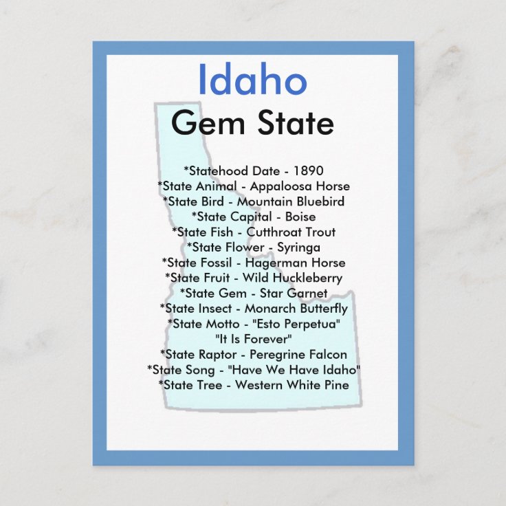 About Idaho Postcard | Zazzle