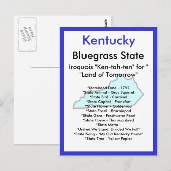 About Kentucky Postcard | Zazzle