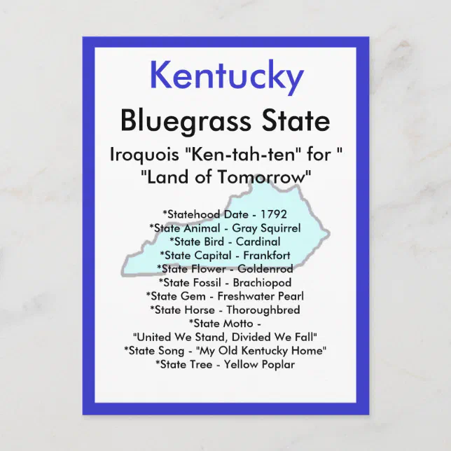 About Kentucky Postcard | Zazzle
