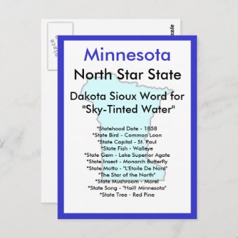 About Minnesota Postcard | Zazzle