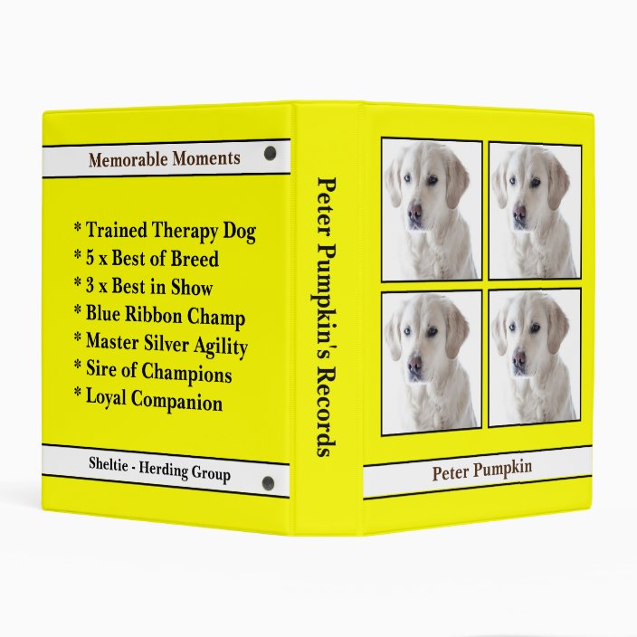 [About My Dog] Records, Papers, Info & Brag Book Mini Binder | Zazzle.com