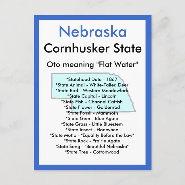 About Nebraska Postcard | Zazzle