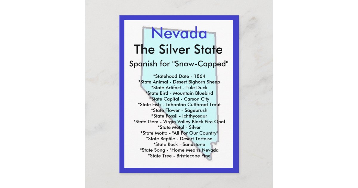 About Nevada Postcard | Zazzle