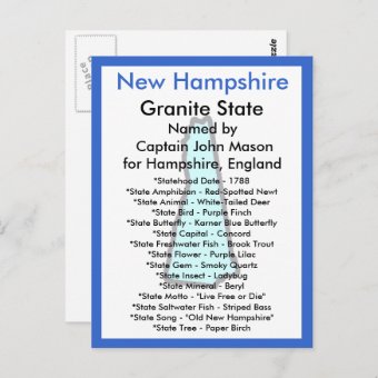 About New Hampshire Postcard | Zazzle