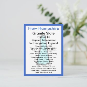 About New Hampshire Postcard | Zazzle