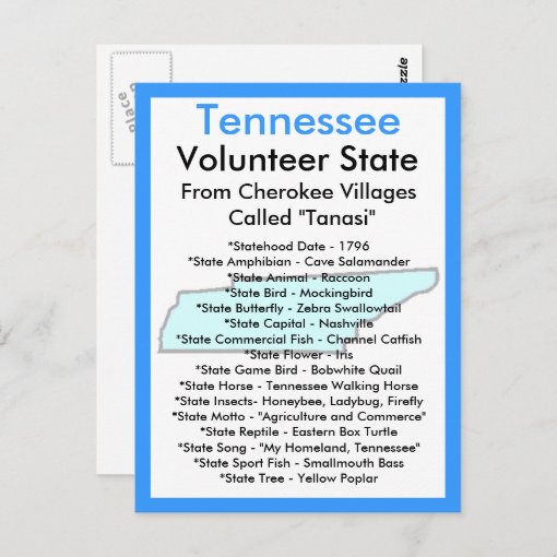 About Tennessee Postcard | Zazzle