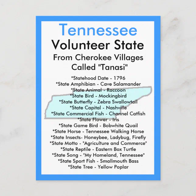 About Tennessee Postcard | Zazzle