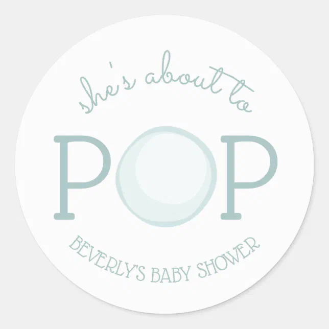 About to Pop Bubble Baby Shower Sticker | Zazzle