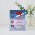 'Above The Clouds' Red Cap Graduation Invitation | Zazzle