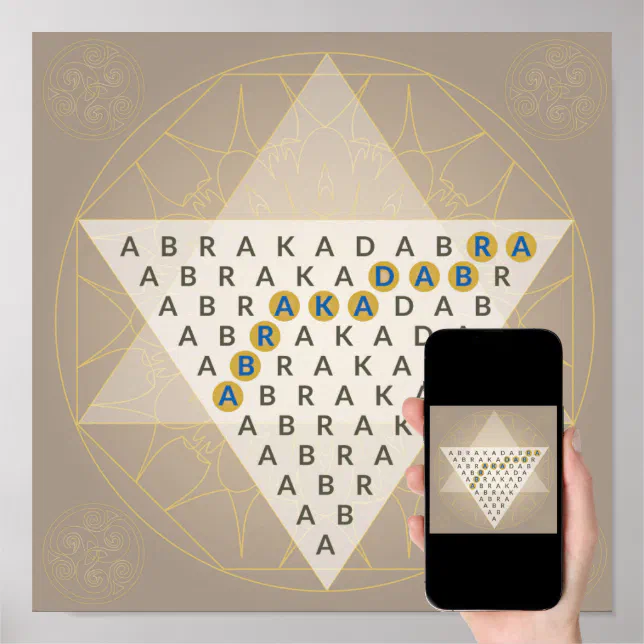 Abracadabra Magic Mantra Illustration Triangle Poster | Zazzle