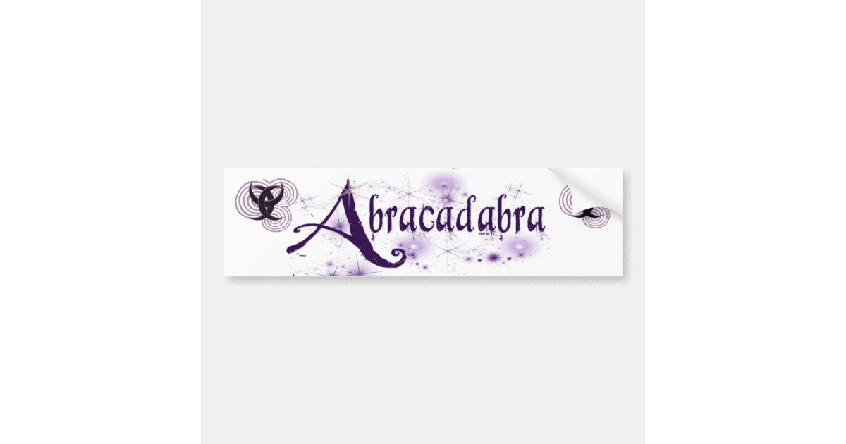 Abracadabra W Bumper Sticker | Zazzle