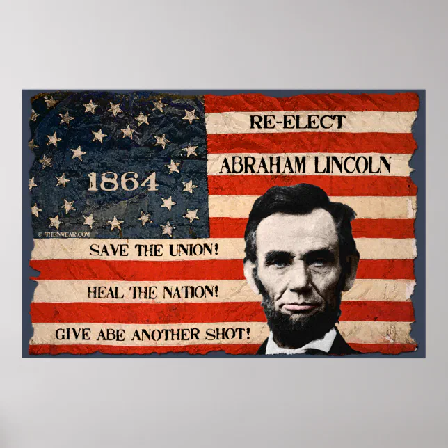 Abraham Lincoln 1864 Election Campaign Wall Poster | Zazzle