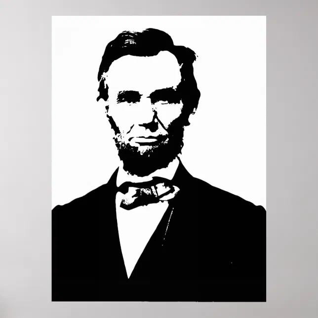 Abraham Lincoln, black and white vector drawing Poster | Zazzle