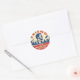 Abraham Lincoln Brigade Emblem Badge Classic Round Sticker | Zazzle