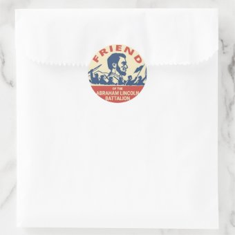 Abraham Lincoln Brigade Emblem Badge Classic Round Sticker | Zazzle