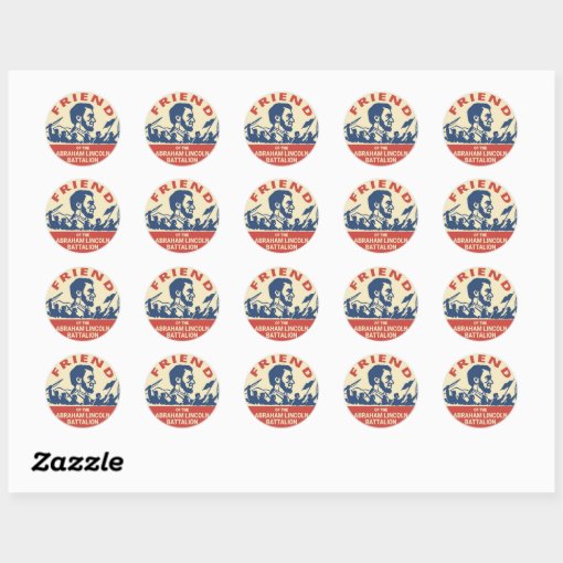 Abraham Lincoln Brigade Emblem Badge Classic Round Sticker | Zazzle