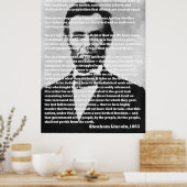 Abraham Lincoln Gettysburg Address Portrait Poster | Zazzle