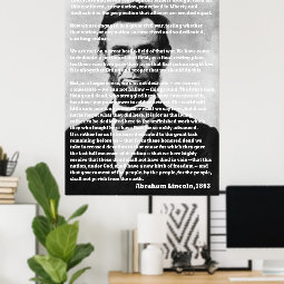 Abraham Lincoln Gettysburg Address Portrait Poster | Zazzle