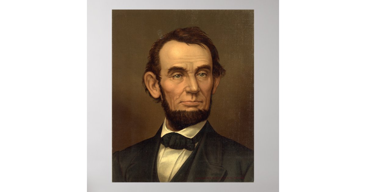 ABRAHAM LINCOLN Portrait by Strobridge & Co Poster | Zazzle