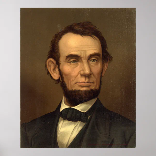 ABRAHAM LINCOLN Portrait by Strobridge & Co Poster | Zazzle